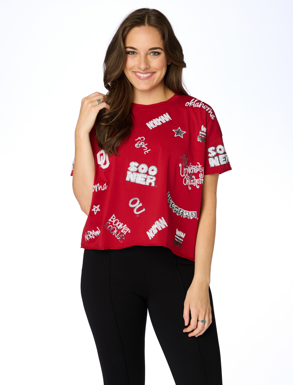 The OU Sequin Spirit Tee – Stewart Simmons