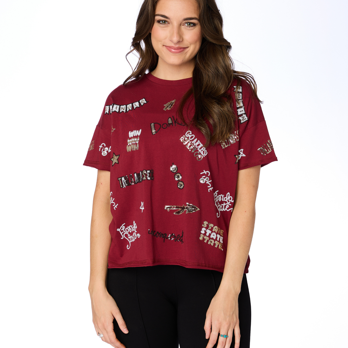 The FSU Sequin Spirit Tee – Stewart Simmons