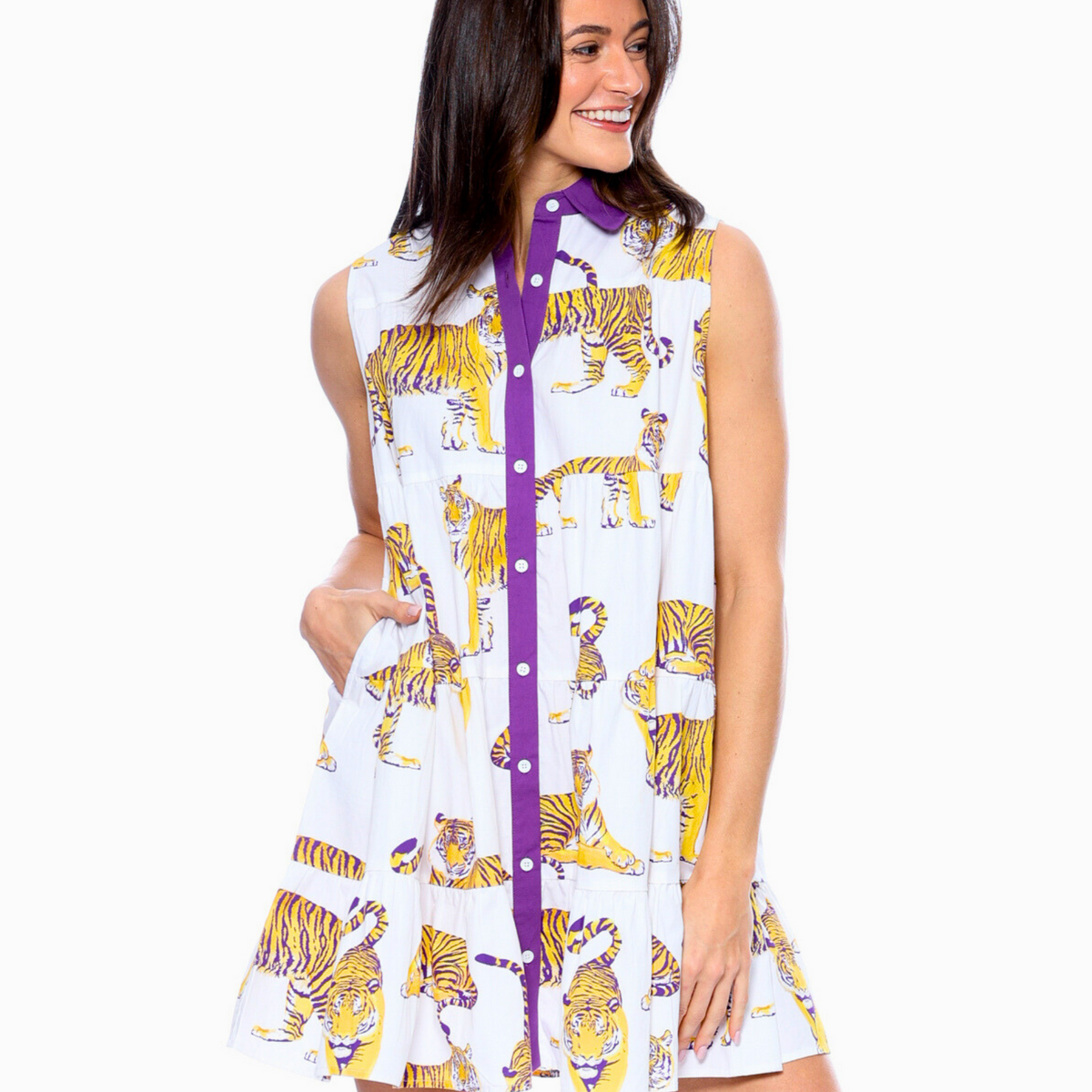The LSU Tigers Poplin Tank Dress – Stewart Simmons