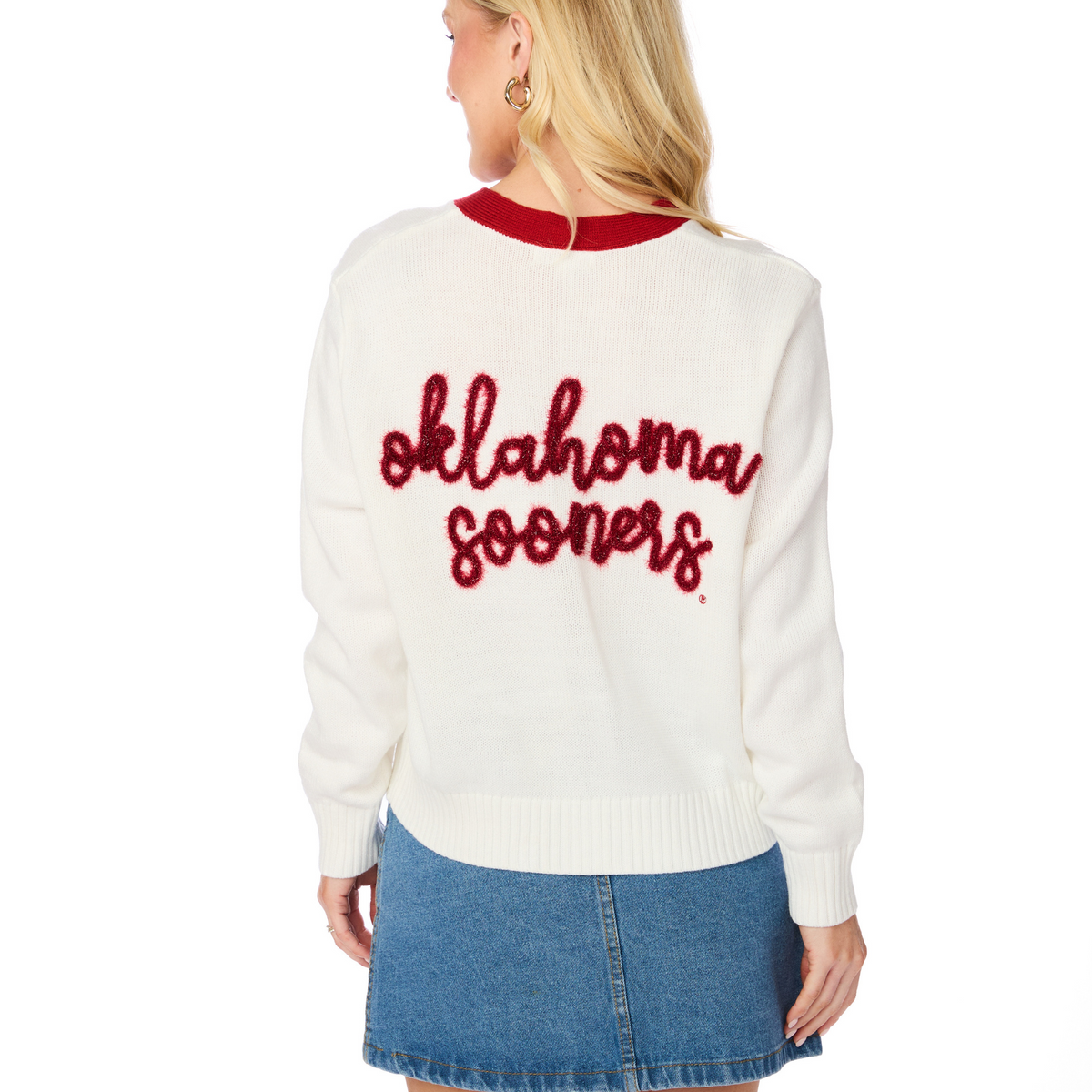 The Oklahoma Sooners Glitter Script Cardigan – Stewart Simmons